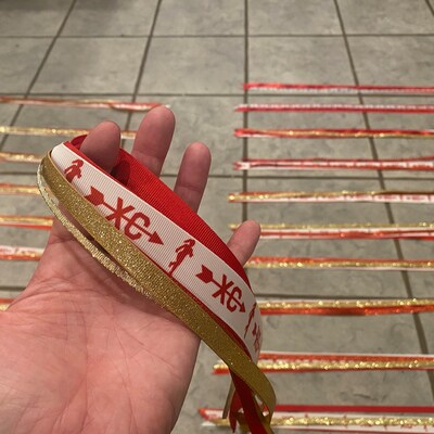 Navy Blue and Gold Ribbon, 7/8 Grosgrain Ribbon, School Colors Ribbon ...