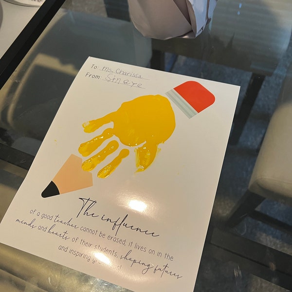 Teacher Appreciation Handprint Gift, the Influence of a Good Teacher ...