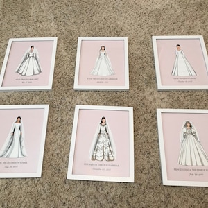 Royal Wedding Dresses Infographic Print version 3in Princess Pink - Etsy