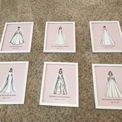 Royal Wedding Dresses Infographic Print version 3in Princess Pink - Etsy