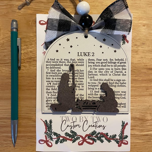 Luke 2 Bible Verse Ornament/ Nativity/ Baby Jesus/ Christmas/bible - Etsy