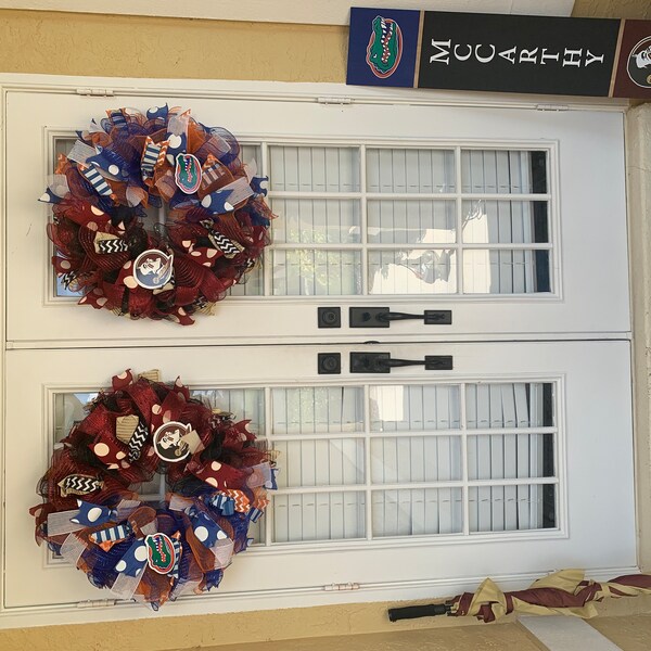 Large Burlap Wreath Notre Dame Wreath Notre Dame Fighting Irish Wreath ...