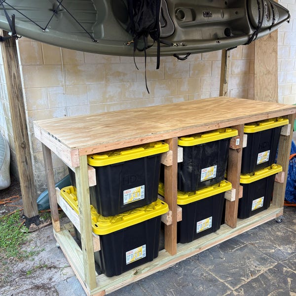 Mobile 27 Gallon Shelves Unit With Bench - Plans - 27 Gallon Shelf With ...
