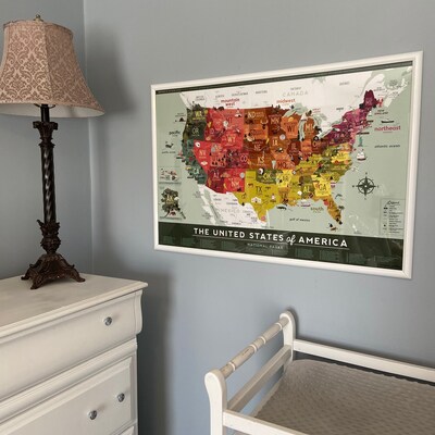 Educational Children's US Map, Fun Illustrated Map, US National Parks ...