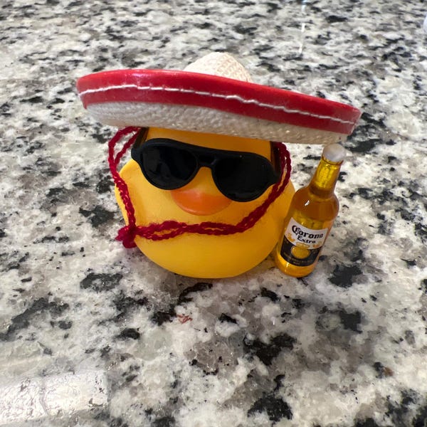 Fiesta Rubber Duck With Beer: Custom Hat, Cinco De Mayo Themed! - Etsy