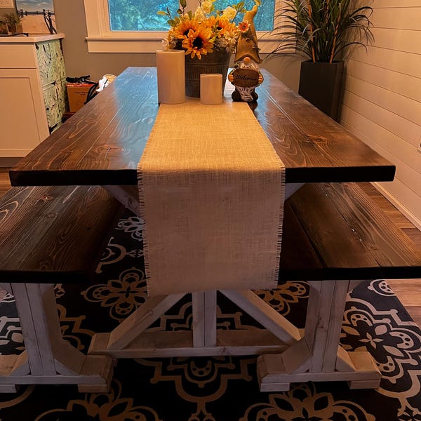 Tan & Black Gingham Table Runner/ Table Decor - Etsy