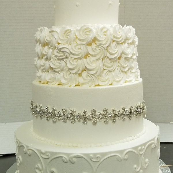 Silver Rhinestone Luxury Border Trim, Clear Crystal Trim, Wedding ...