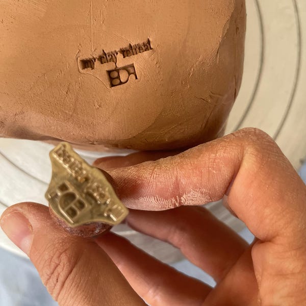 Personalized Pottery Stamp, Custom Ceramic Brass Stamp, Initial Clay ...