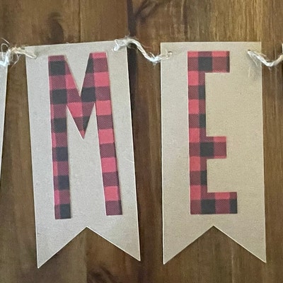 Be Merry Banner, Buffalo Plaid Christmas Banner, Plaid Be Merry Sign ...