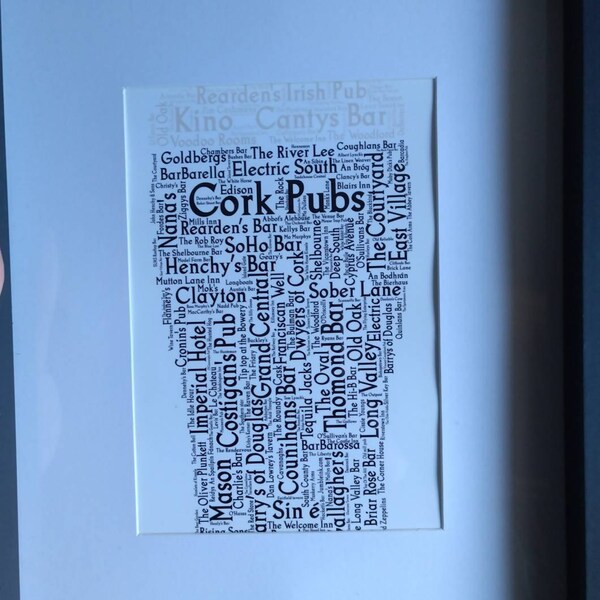 Irish Poster Irish Pubs Map of Ireland Irish Themed Word Art Poster ...