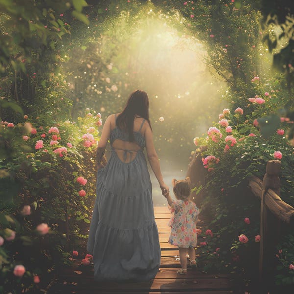 Rose Garden Bridge Digital Background, Fine Art Portrait Photography ...