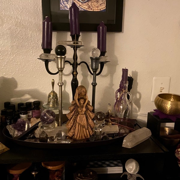 Nyx Goddess Statue: Greek Mythology Altar Decor, Ash Wood Carving - Etsy