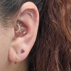 ASTM F136 Gem Hoop With Chain Conch Hoop, Conch Earring, Conch Clicker ...