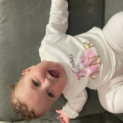 Personalised 1st Birthday Pyjamas, Baby Girl Pjs, Swan Theme, First ...