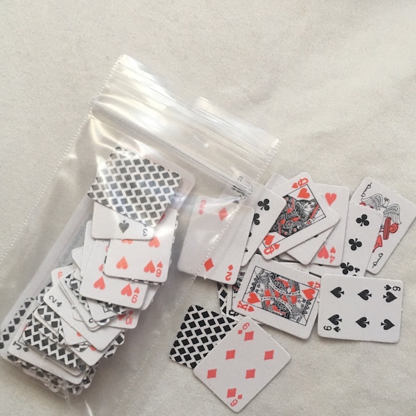 Miniature Deck of Playing Cards 3/4" Set of 52 Flat Back Miniatures ...