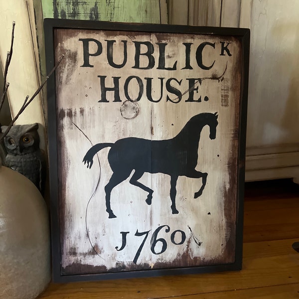 Primitive, Early American, Colonial , Wooden Tavern Sign MADE TO ORDER ...