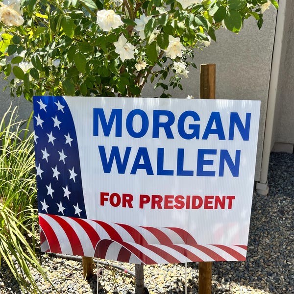 Waving Flag CUSTOM Political Lawn Sign - 24 X 18 - Political Yard Card ...