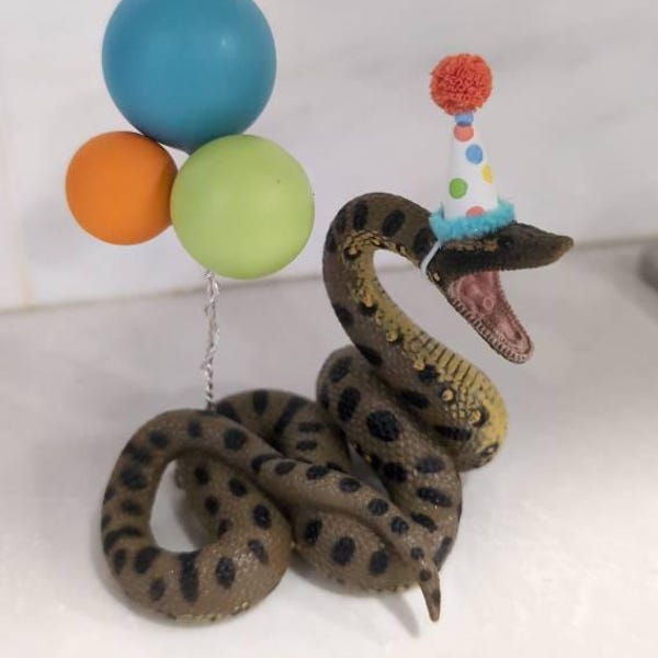 Anaconda Cake Topper, Party Animal Snake Birthday, Reptile Party Animal ...