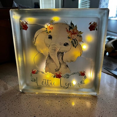 Personalized Baby Glass Block Savings Piggy Bank, New Baby Boy Gift ...