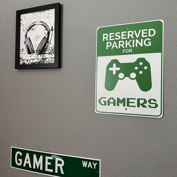 Gamer Gift, Gamer Parking Sign, Gamer Room Decor, Gamer Sign ...