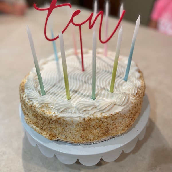 Ten Cake Topper | Tenth Birthday Cake Topper | Ten Birthday Decor ...