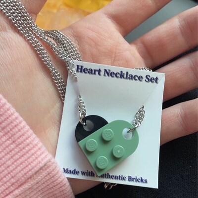 Heart Necklace Set Made With Authentic LEGO® Bricks 100% Stainless ...