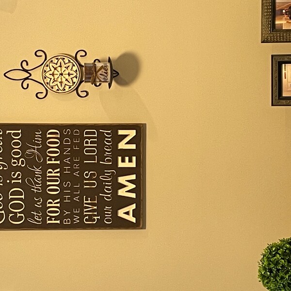 Custom Carved Wooden Sign - "god is Great, God is Good, Let Us Thank ...