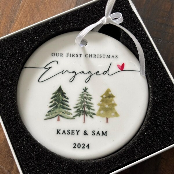 Our First Christmas Engaged Ornament, Engaged Christmas Ornament ...
