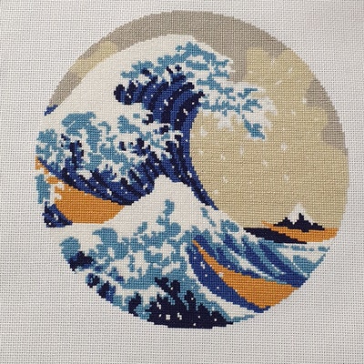 Great Wave Cross Stitch Pattern, Modern Cross Stitch Design, the Great ...