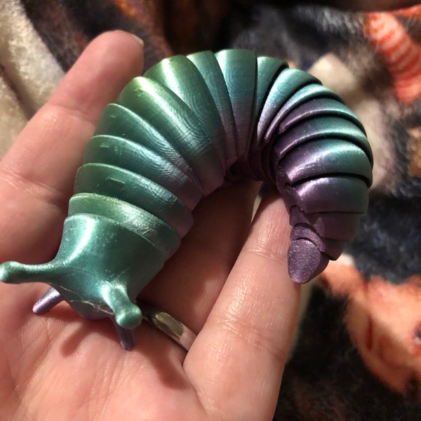 Rainbow Slug Large | 3D Printed Slug | Multicolor Slug Slinky | Fidget ...