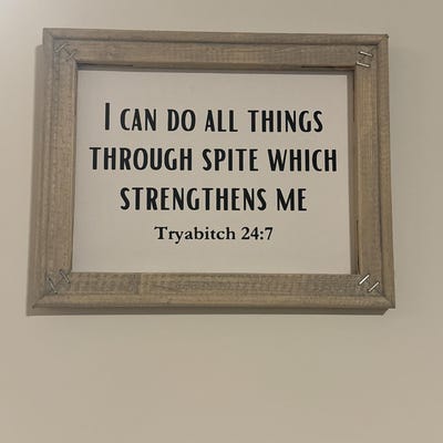 I Can Do All Things Through Spite Which Strengthens Me Funny Wood Sign ...