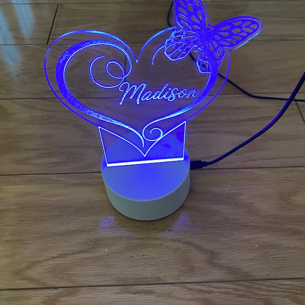 Personalized Night Light Name Gift Light up Engraved Personalized Name Wall Led Nightlight - Etsy