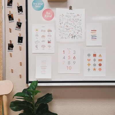 Educational Wall Art Classroom Decor Artwork, Set of 6, Homeschool ...