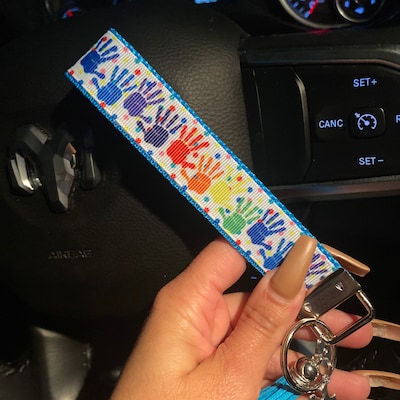Autism Key Fob Autism Keychain Teacher Key Fob Artist Key Fob Hands Key ...