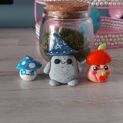 Cute Mushroom Frog Worry Warts Pet Goblincore Decoration Handmade ...
