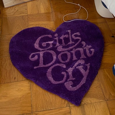 Girls Dont Cry Rug Custom Rug Handmade Rug Heart Shape Rug Tufted Rug ...