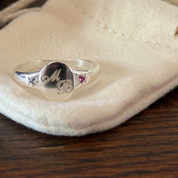 Birthstone Initial Signet Ring by Caitlyn Minimalist • Statement ...