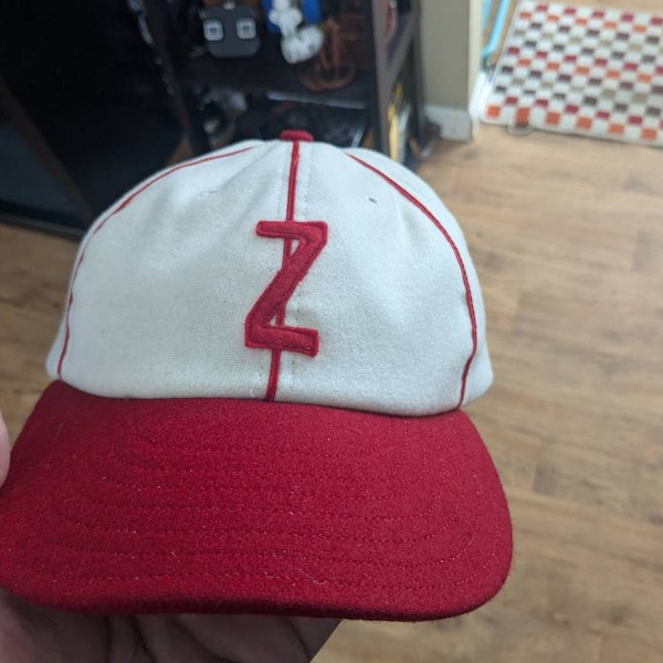 Light Grey Melton Wool 8 Panel Baseball Cap With Navy Soutache, Eyelets ...