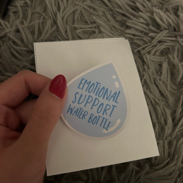 Emotional Support Water Bottle Sticker Die Cut Vinyl Stickers - Etsy Canada