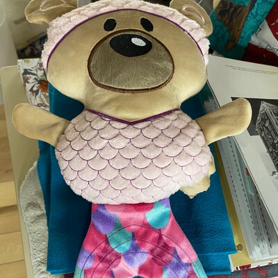 Merbear Teddy Bear Mermaid Stuffie ITH Embroidery Machine Pattern - Etsy