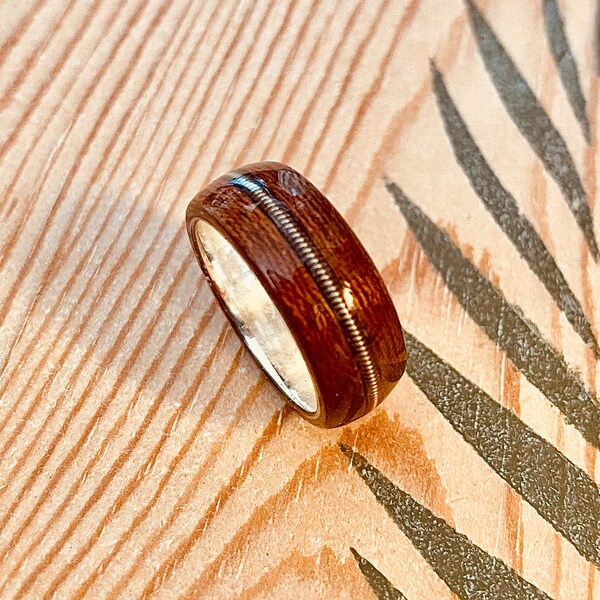 Guitar String Ring Bespoke Order Handmade Wooden Fretboard Ring ...