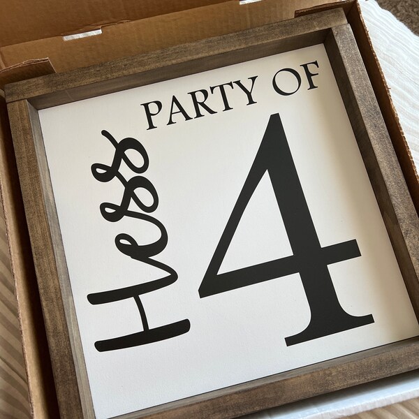 Family Sign, Party of 6 Sign, Party of 5, Family Name Sign, Family ...