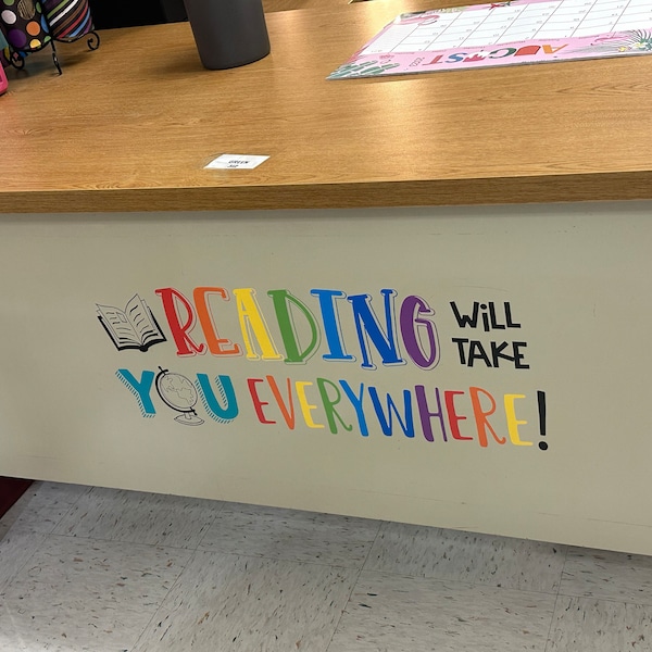 Reading Will Take You Everywhere Wall Decal: Classroom Library Decor - Etsy