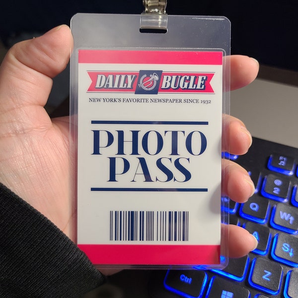 Spiderman Peter Parker Daily Bugle Photo Pass Badge ID Card Costume ...