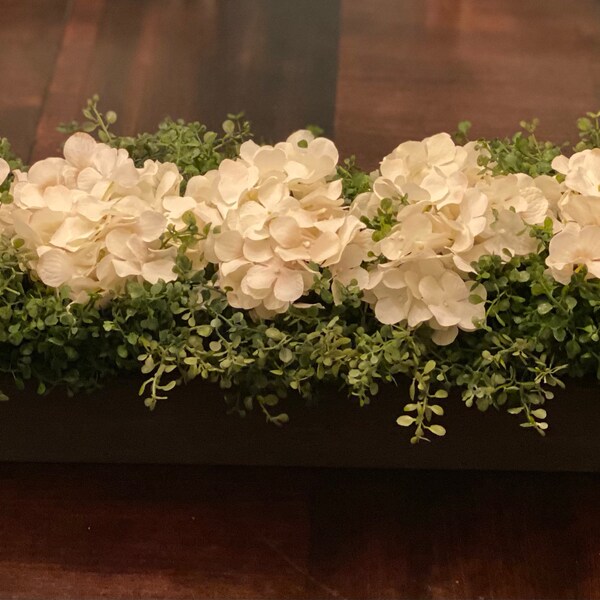 Hydrangea Floral Centerpiece: Farmhouse Rustic Table Decor - Etsy