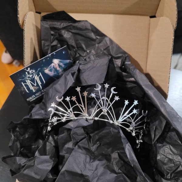 The BARBARELLA - a Retro Star and Moon Crown Headdress Tiara - 60s Sci ...