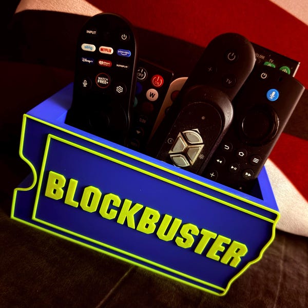 Blockbuster Logo Remote Holder – Retro Movie Night Desk & Couch ...