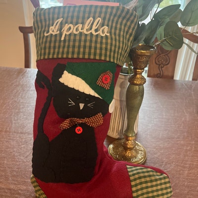 Tabby Cat Stocking, Tabby Cat Christmas Stocking, Stocking for Cat ...