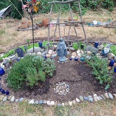 Painted Dragon Statue Garden Decor Cute Winking Dragon - Etsy