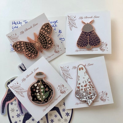 Nyx Moth Enamel Pin Magical Moth Collection - Etsy
